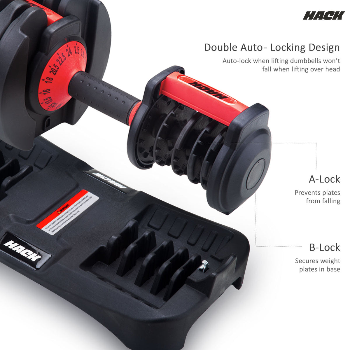 Hack Athletics Adjustable Dumbbell Set 24 KG, Set of 2